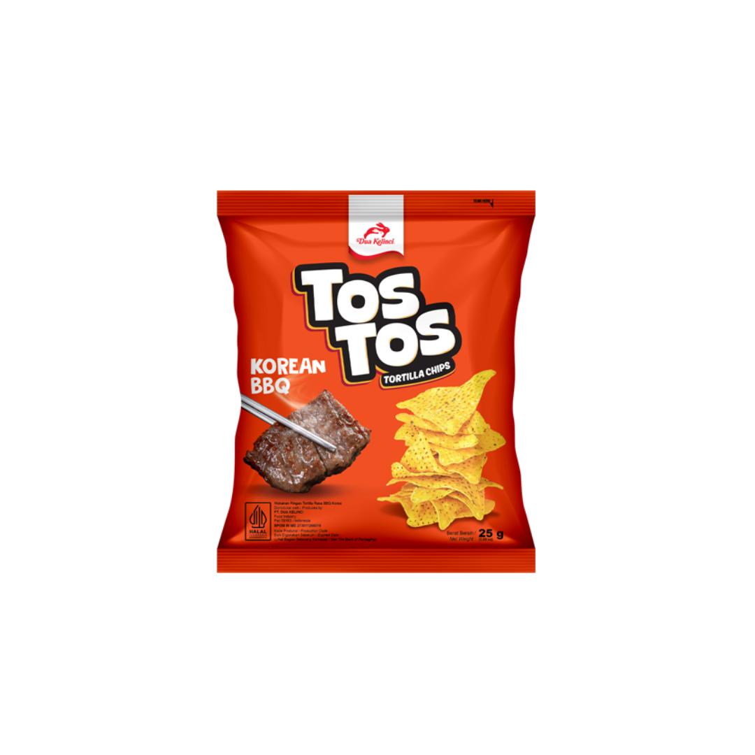 Tos Tos - Korean Bbq 25Gr (60/Carton) – Tasty Snack Indonesia
