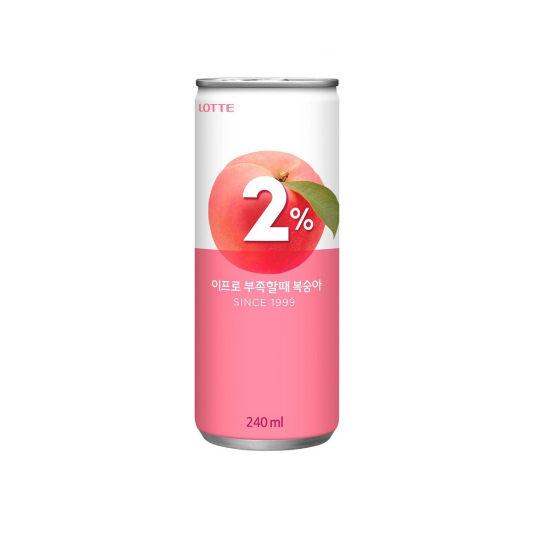 Lotte - Refreshing Water 2 % Peach Flavour Can 240Ml (30/Carton ...