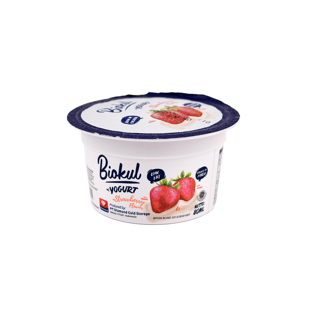Biokul - Stirred Yogurt Strawberry 80Ml (12/Carton) – Tasty Snack Indonesia