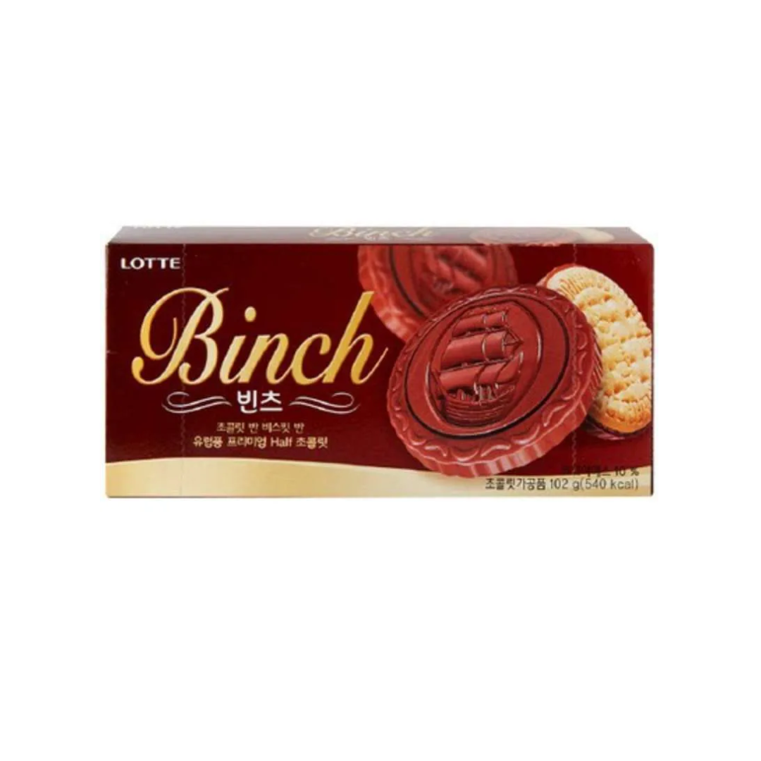 Lotte - Binch Crispy Biscuit Covered Chocolate 102Gr (20/Carton ...