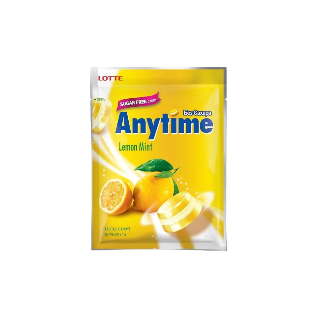 Lotte - Anytime Lemon Mint 74Gr (20/Carton) – Tasty Snack Indonesia