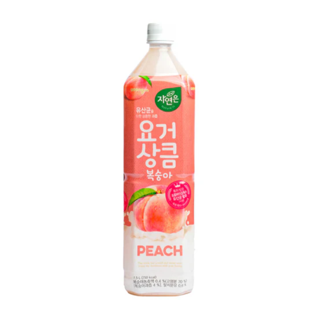 Woongjin - Peach Flavour Drink 1.5L (12/Carton) – Tasty Snack Indonesia