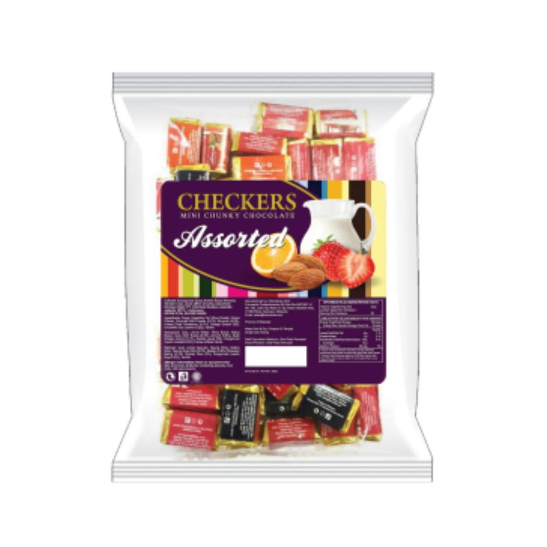 Checkers - Mini Chunky Dark&White 300Gr (30/Carton) – Tasty Snack Indonesia