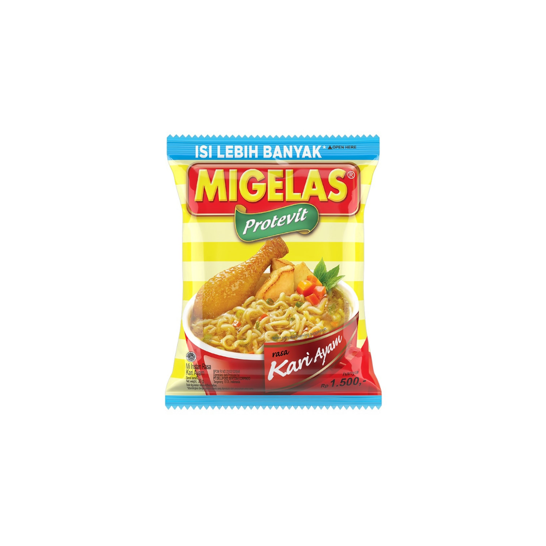 Migelas - Protevit Kari Ayam 30Gr (132/Carton) – Tasty Snack Indonesia