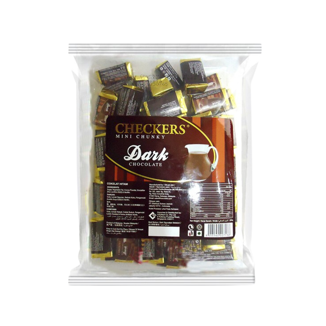 Checkers - Mini Chunky Dark 300Gr (30/Carton) – Tasty Snack Indonesia