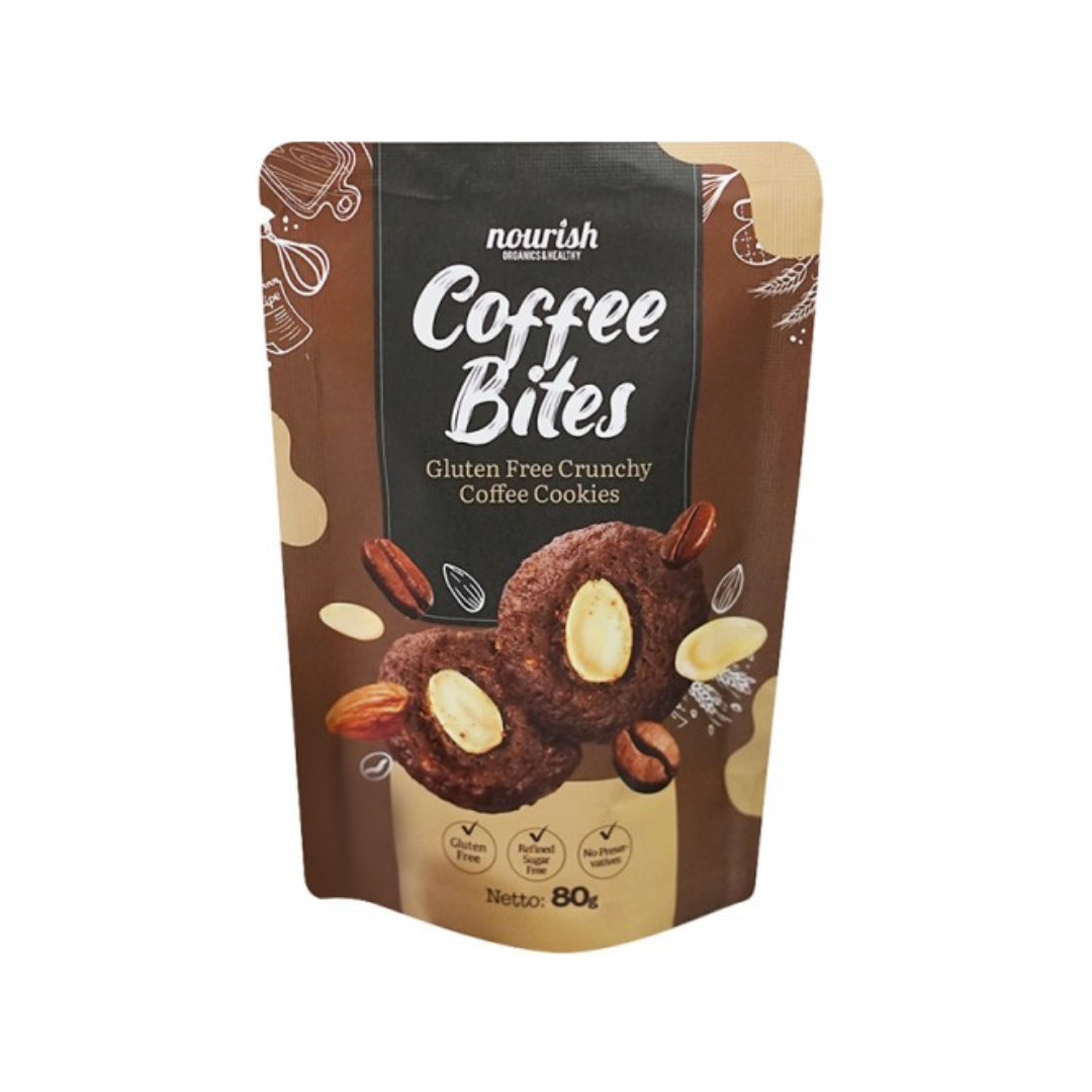 Nourish - Coffee Bites Coffee Cookies with Almond 80Gr (24/Carton ...