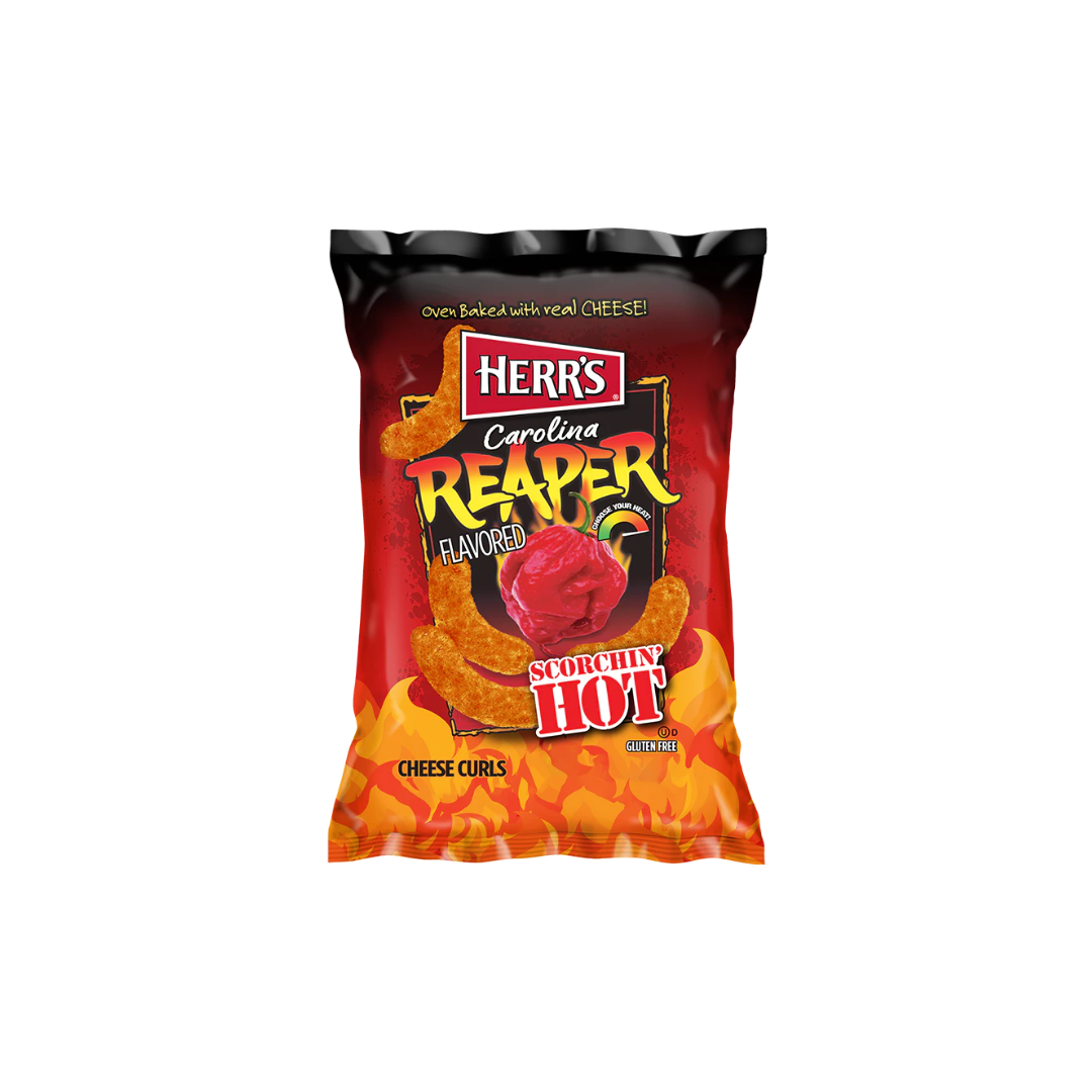 Herr's - Carolina Reaper Cheese Curls 3Oz (20/Carton) – Tasty Snack ...