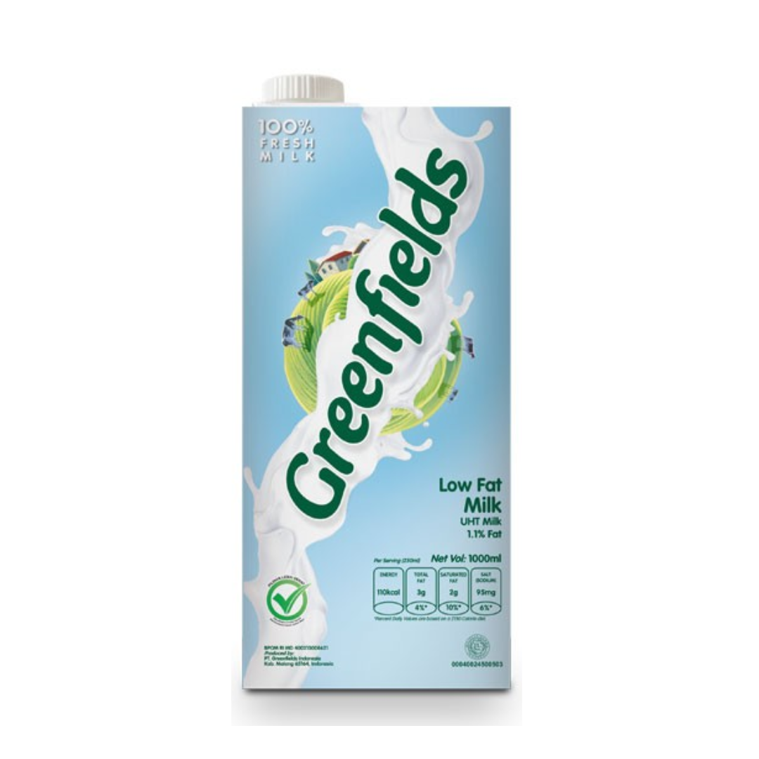 Greenfield - UHT Low Fat 1.000Ml (12/Carton) – Tasty Snack Indonesia