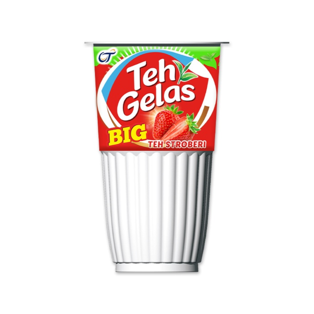 Teh Gelas - BIG Strawberry 250Ml (24/Carton) – Tasty Snack Indonesia