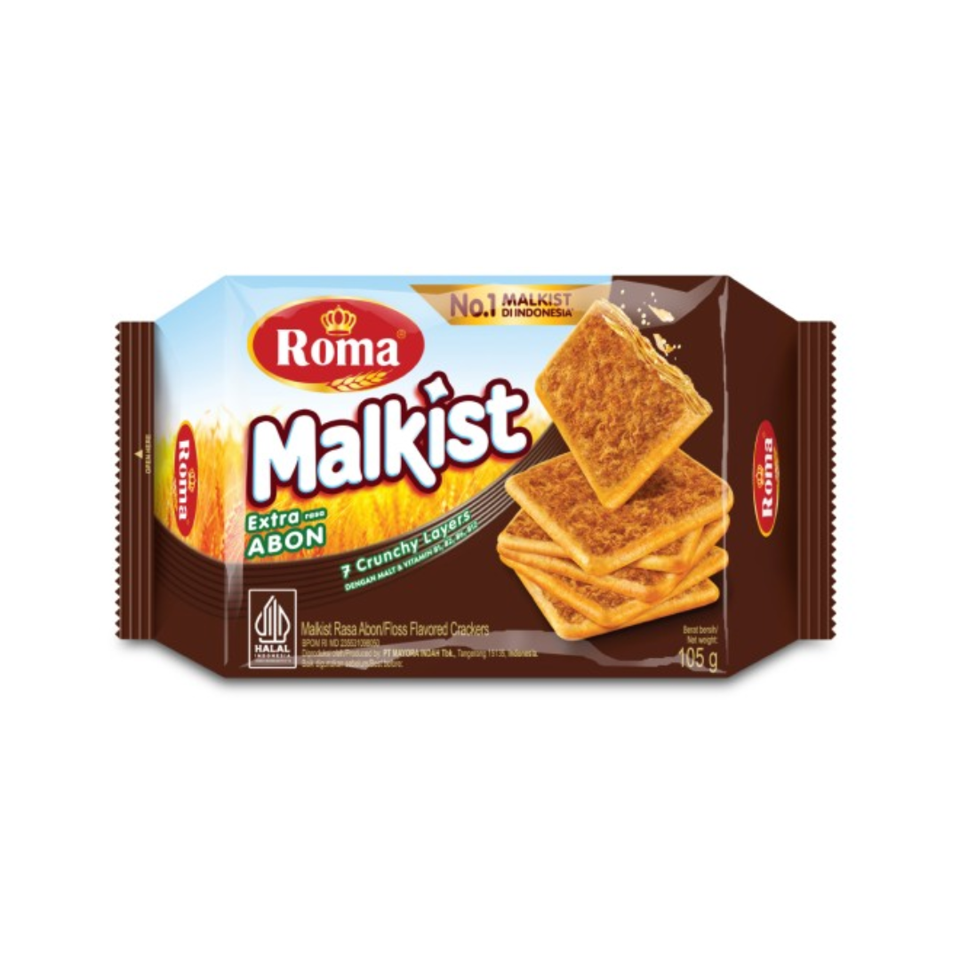 Roma - Crackers Malkist Abon 105Gr (30/Carton) – Tasty Snack Indonesia
