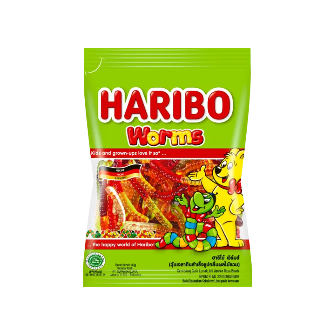 Haribo - Worms 80Gr (24/Carton) – Tasty Snack Indonesia