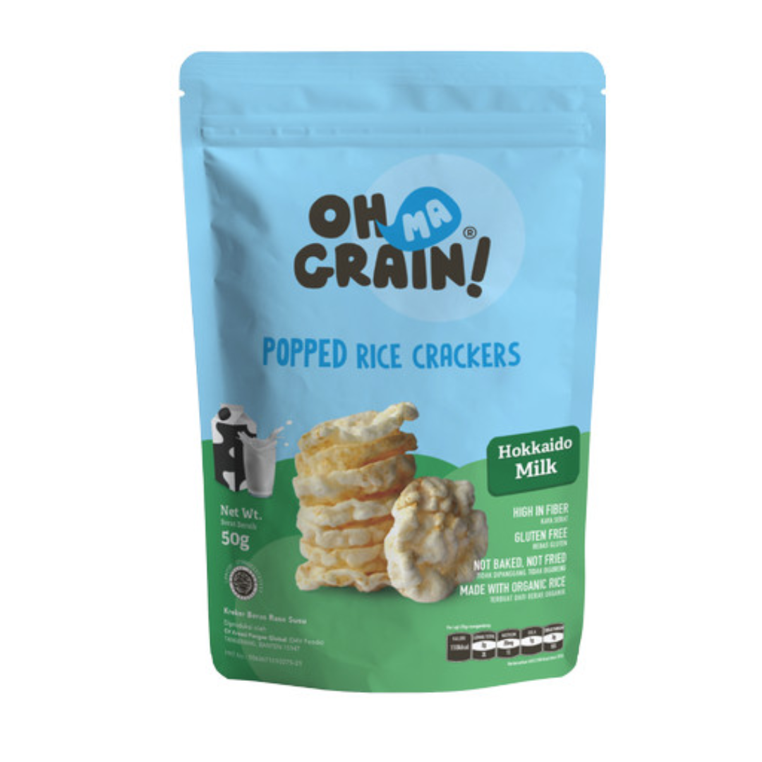 Oh Ma Grain! - Popped Rice Crackers Hokaido Milk 50Gr (24/Carton ...