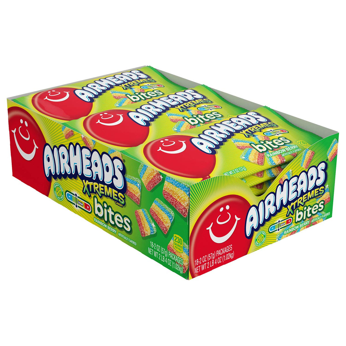 Airheads - Xtremes Sweetly Sour Candy Rainbow Berry 2Oz (36/Carton ...