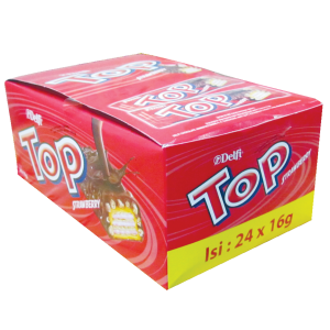 Delfi - Chocolate Wafer Top Strawberry 9Gr (24/Box) – Tasty Snack Indonesia