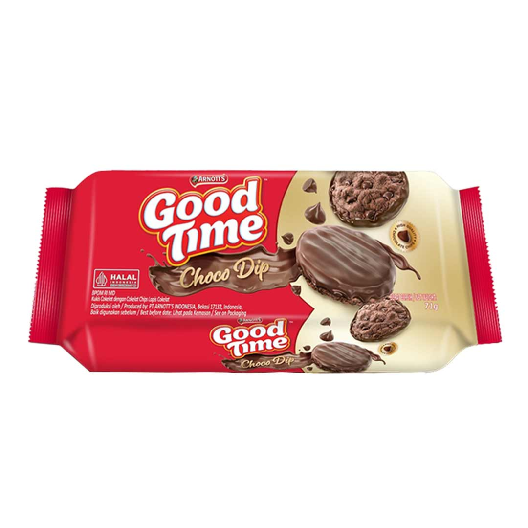 Good Time - Cookies Choco Dip 71Gr (48/Carton) – Tasty Snack Indonesia