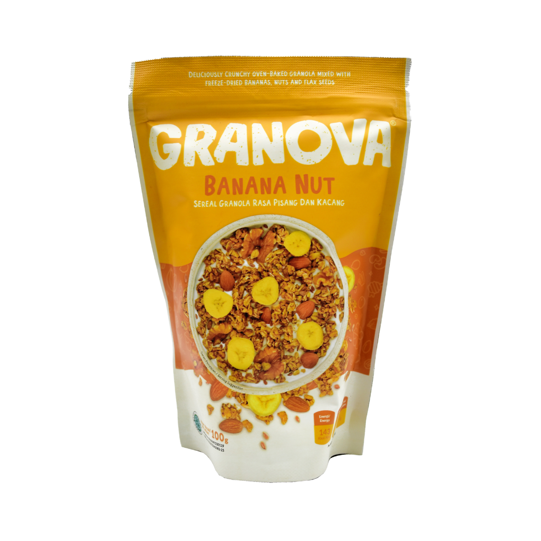 Granova - Granola Banana Walnut 100Gr (6/Box) – Tasty Snack Indonesia