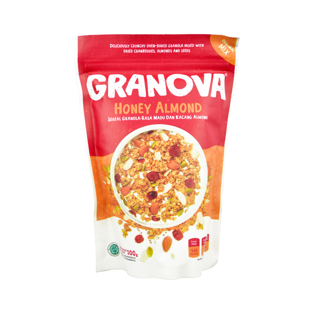 Granova - Granola Honey Almond 100Gr (6/Box) – Tasty Snack Indonesia