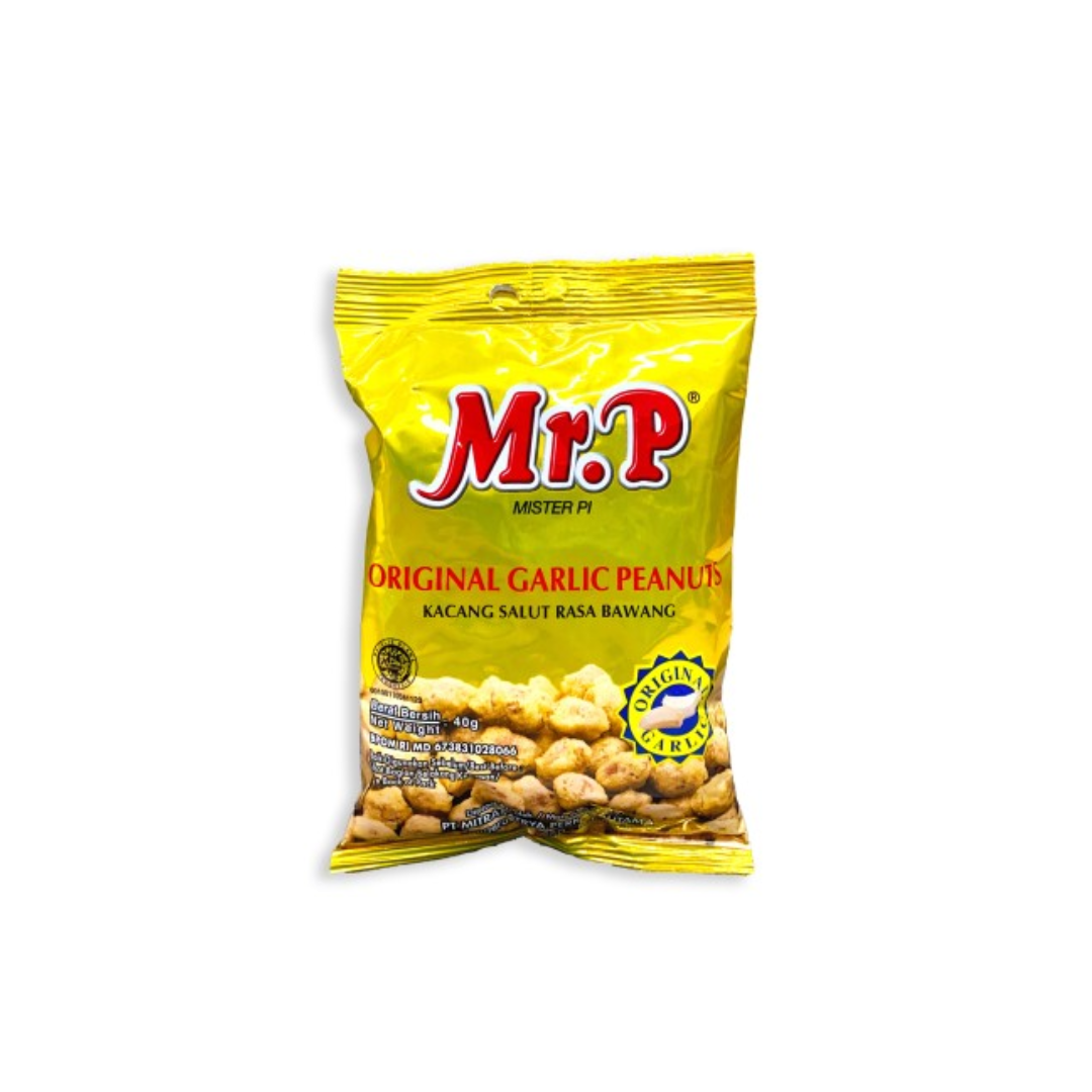 Mr.P - Original Garlic Peanuts 40Gr (60/Carton) – Tasty Snack Indonesia