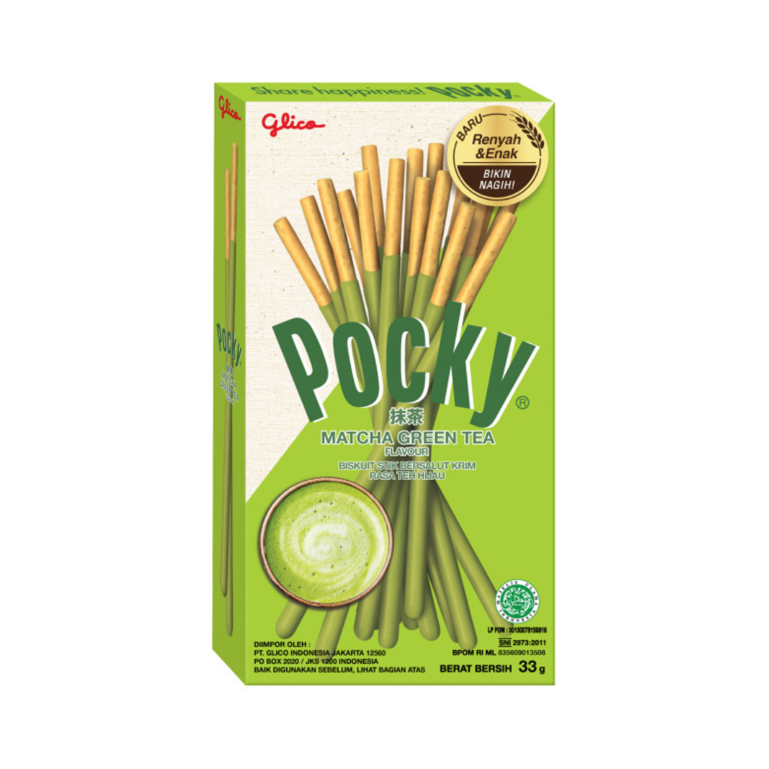 Glico - Biscuit Pocky Matcha 33Gr (10/Box) – Tasty Snack Indonesia